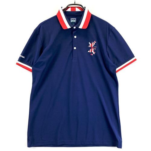 ADMIRAL アドミラル 半袖ポロシャツ ボーダー柄 ネイビー系 サイズ：46